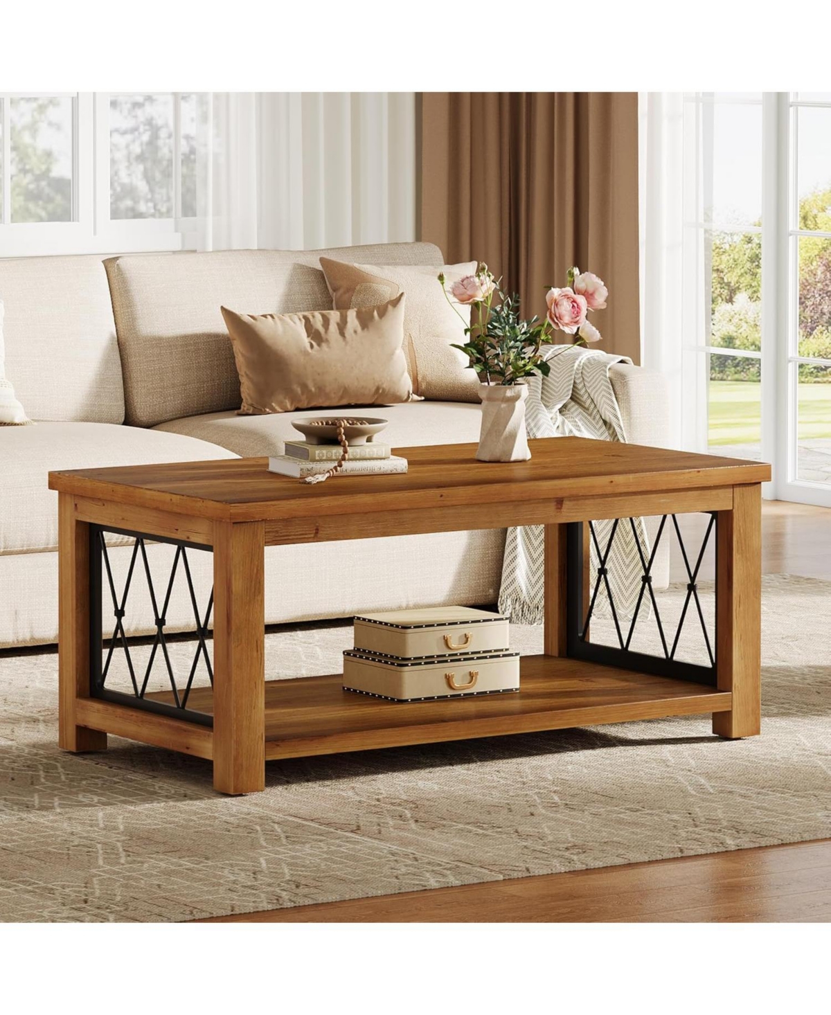 Click here for Tribesigns 47.2" Solid Wood Coffee Table  Far... prices