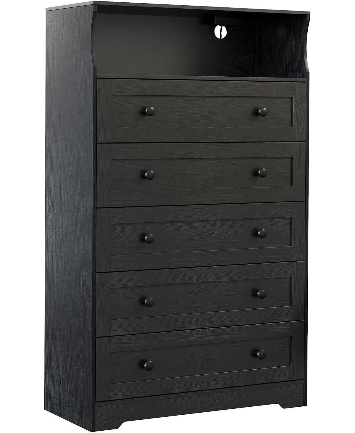 Click here for gaomon 4 Drawer Wood Nightstand with Led Lights &... prices