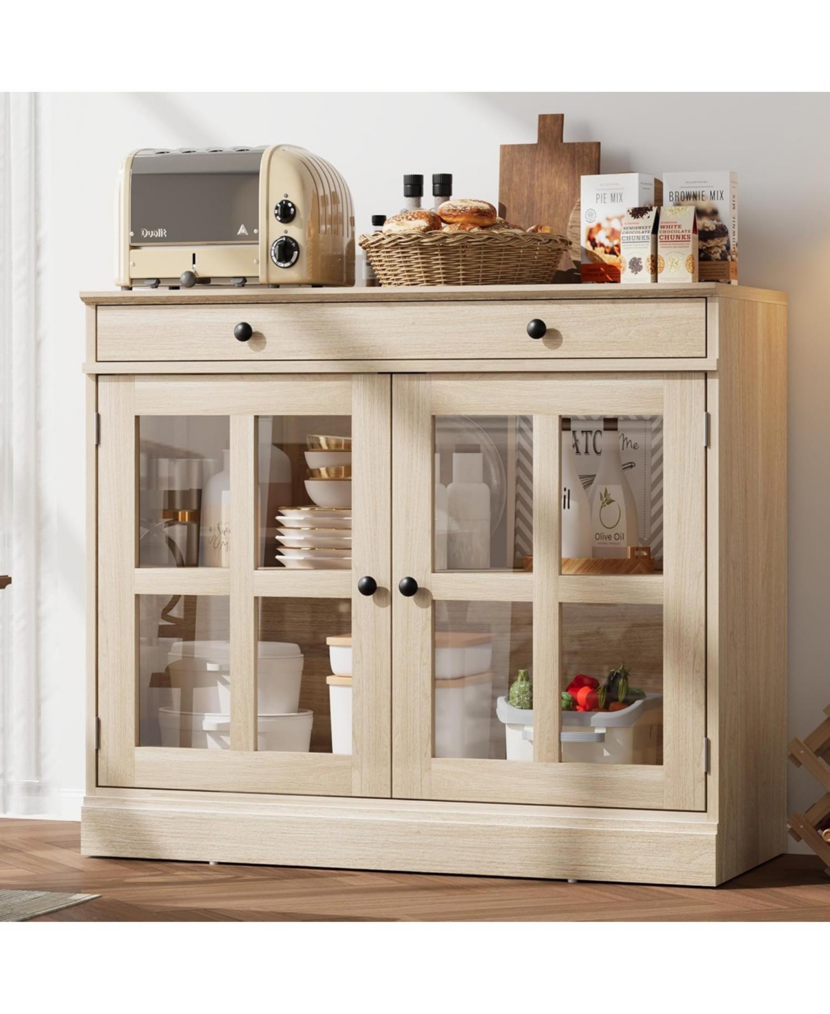 Click here for gaomon 35 Point 4 Inch Oak Sideboard Buffet Cabine... prices