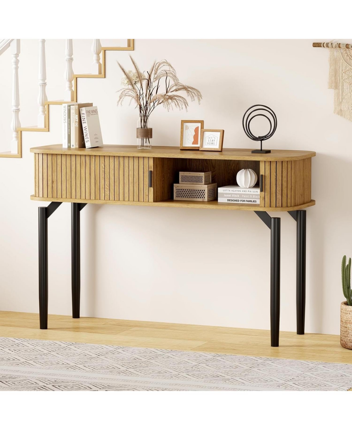 Click here for gaomon 47 Narrow Console Table with Fluted Sliding... prices