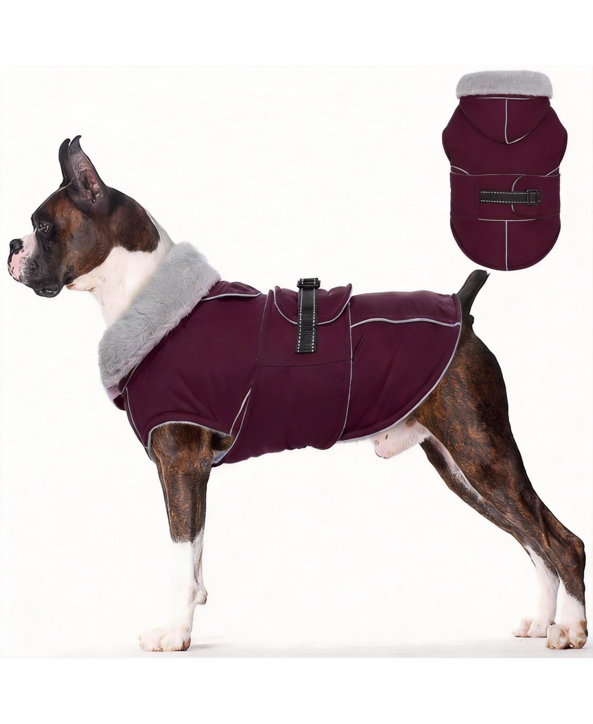 Click here for Aronkl Reflective Waterproof Dog Jacket with Fur C... prices