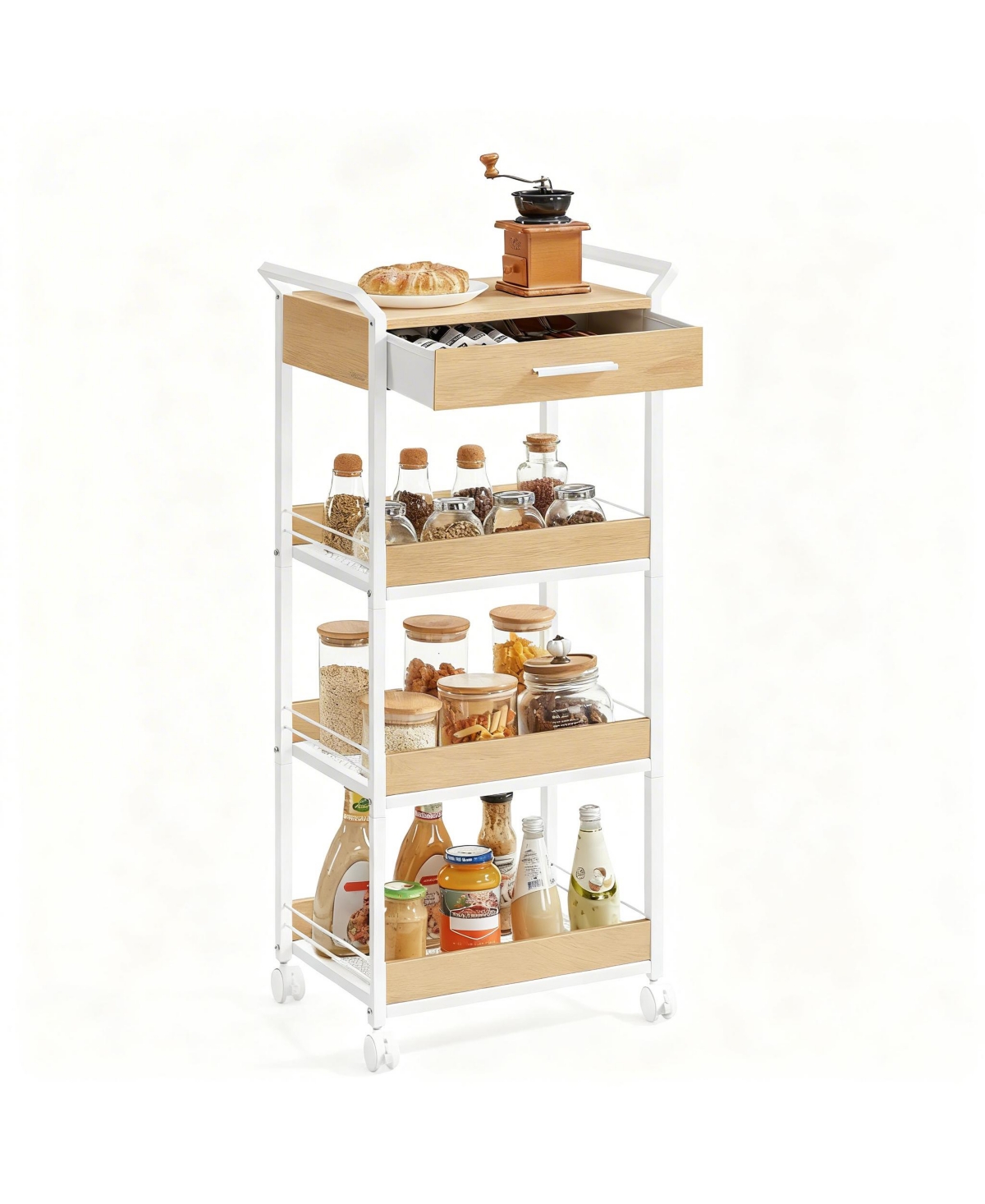 Click here for Yigii 4-Tier Rolling Storage Cart with Top Board... prices