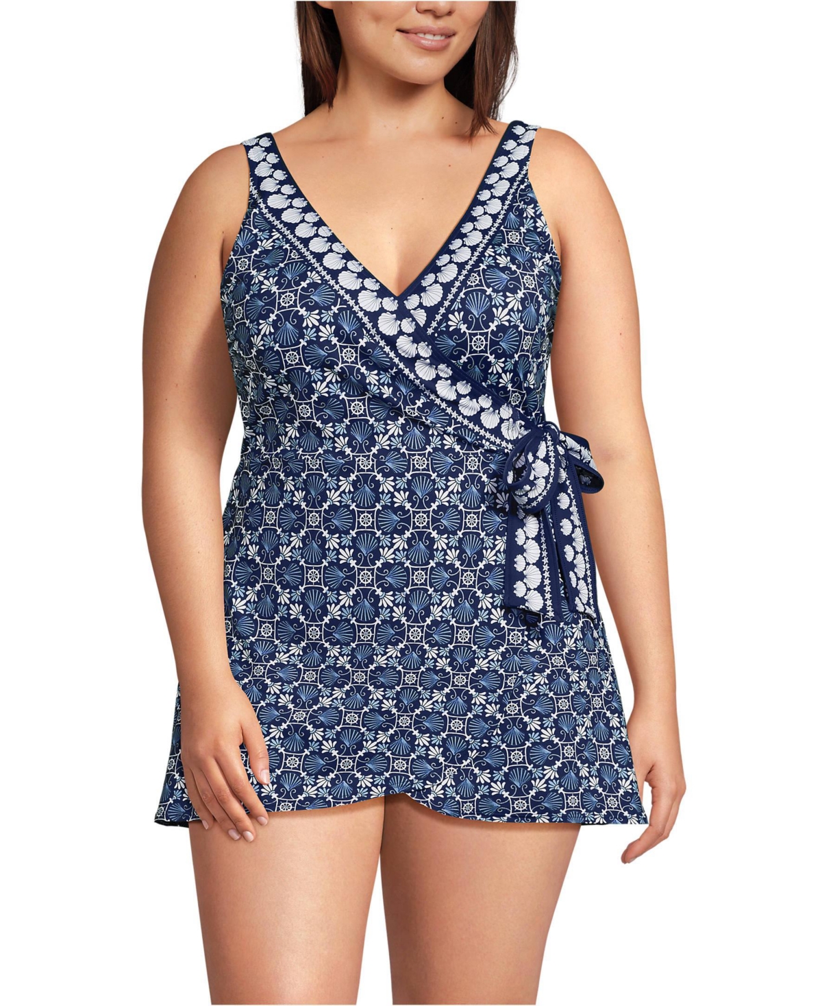 Click here for Lands End Womens Side Tie Mini Swim Dress Swimsuit... prices