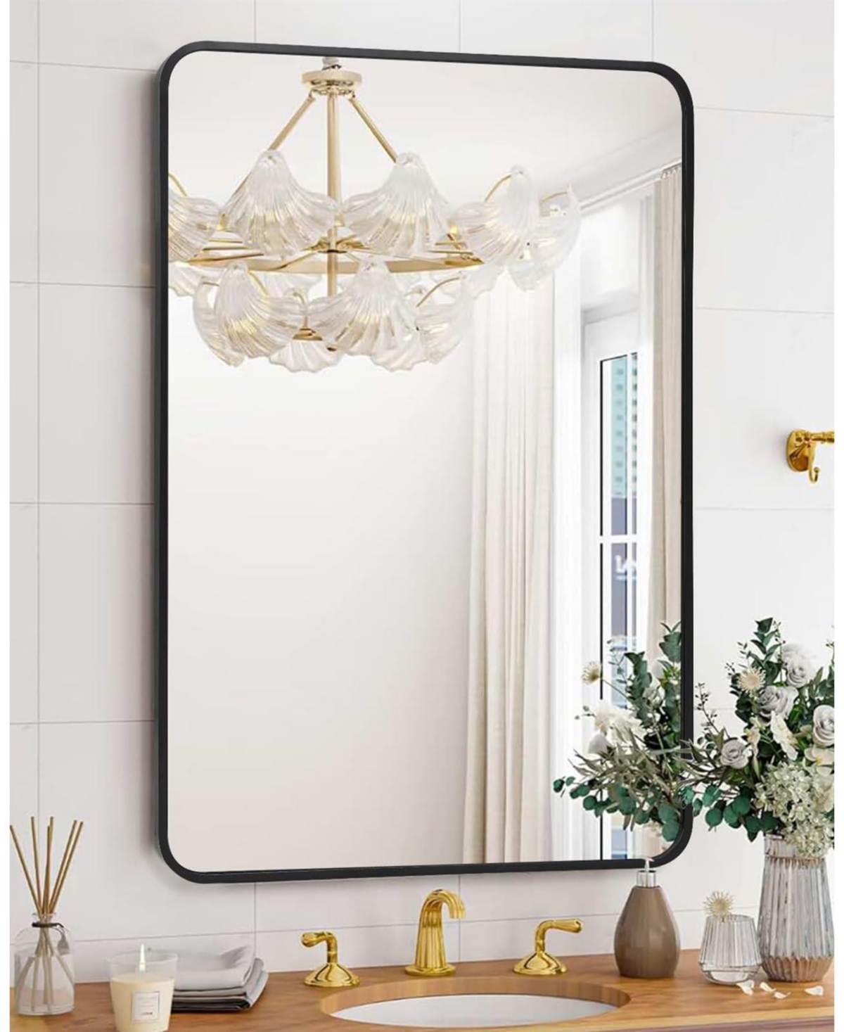 Click here for Homfan Mirror Wall Mounted  Metal Frame Mirror Dre... prices