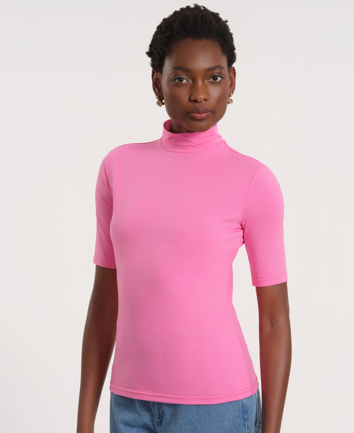 Click here for Isaac Mizrahi Womens Short-Sleeve Turtle Neck Knit... prices