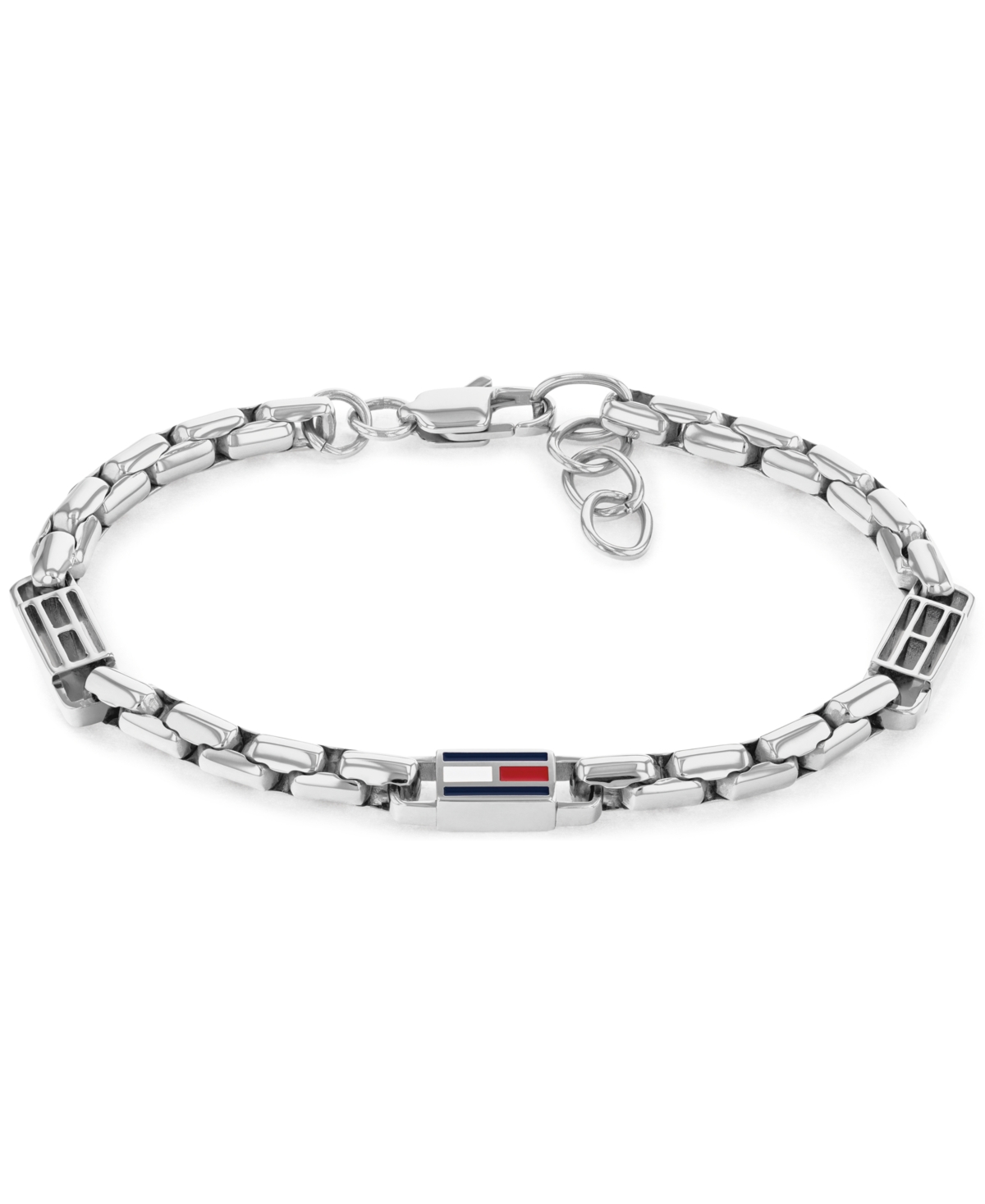 Click here for Tommy Hilfiger Mens 3D Flag Metal Silver Tone Stai... prices