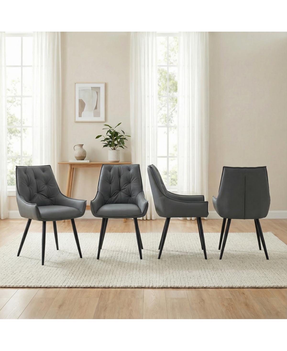 Click here for Streamdale Furniture Dining Chairs Set of 4  Faux... prices