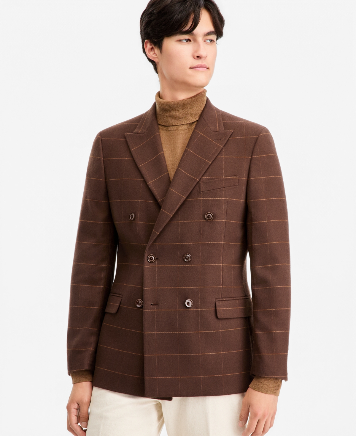 Click here for Nautica Mens Modern-Fit Tweed Patterned Double Bre... prices