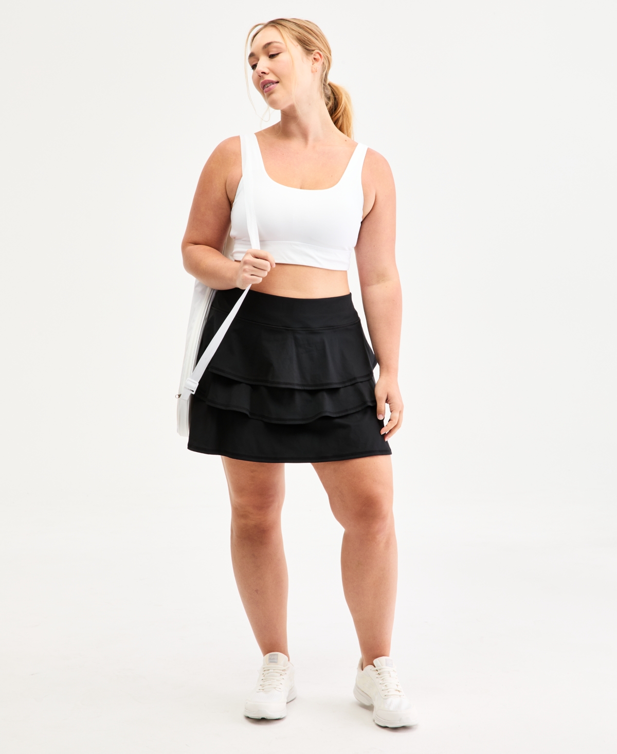 Click here for Id Ideology Plus Size Tiered Flounced Skort  Macys... prices