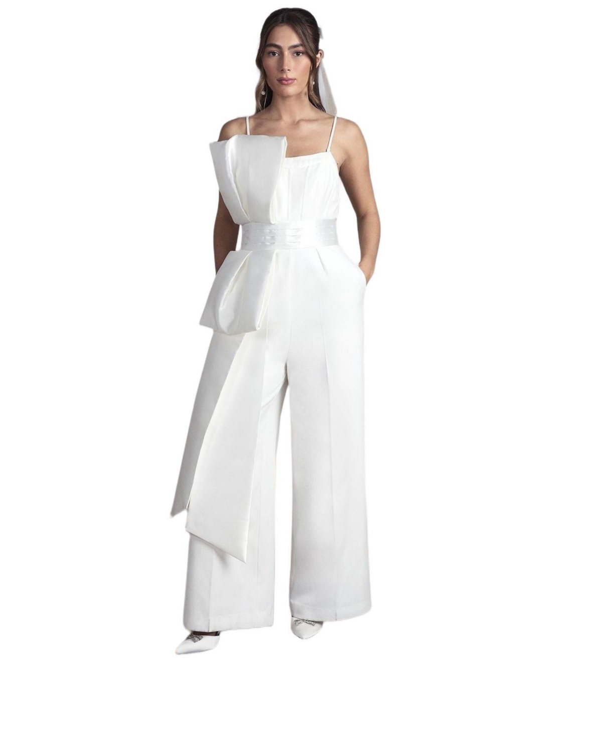Click here for Coast Womens Strapless Bow Wide Leg Jumpsuit - Ivo... prices