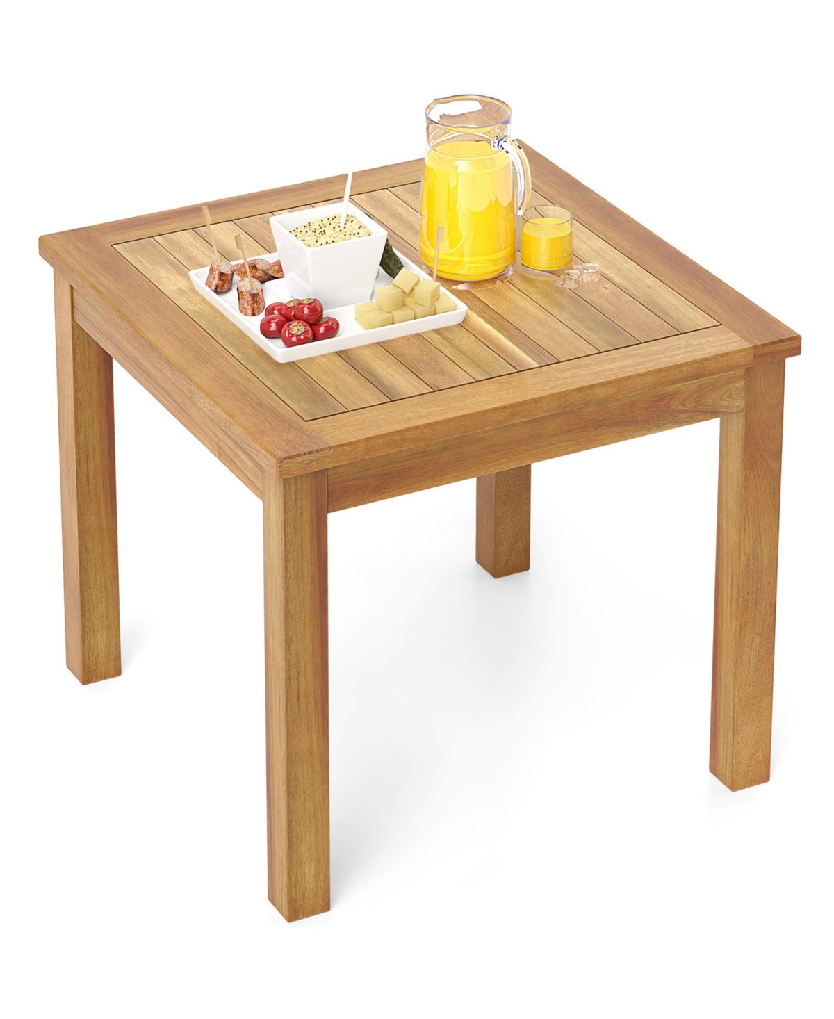 Click here for Gymax Outdoor Square Teak Wood End Table Coffee Ta... prices