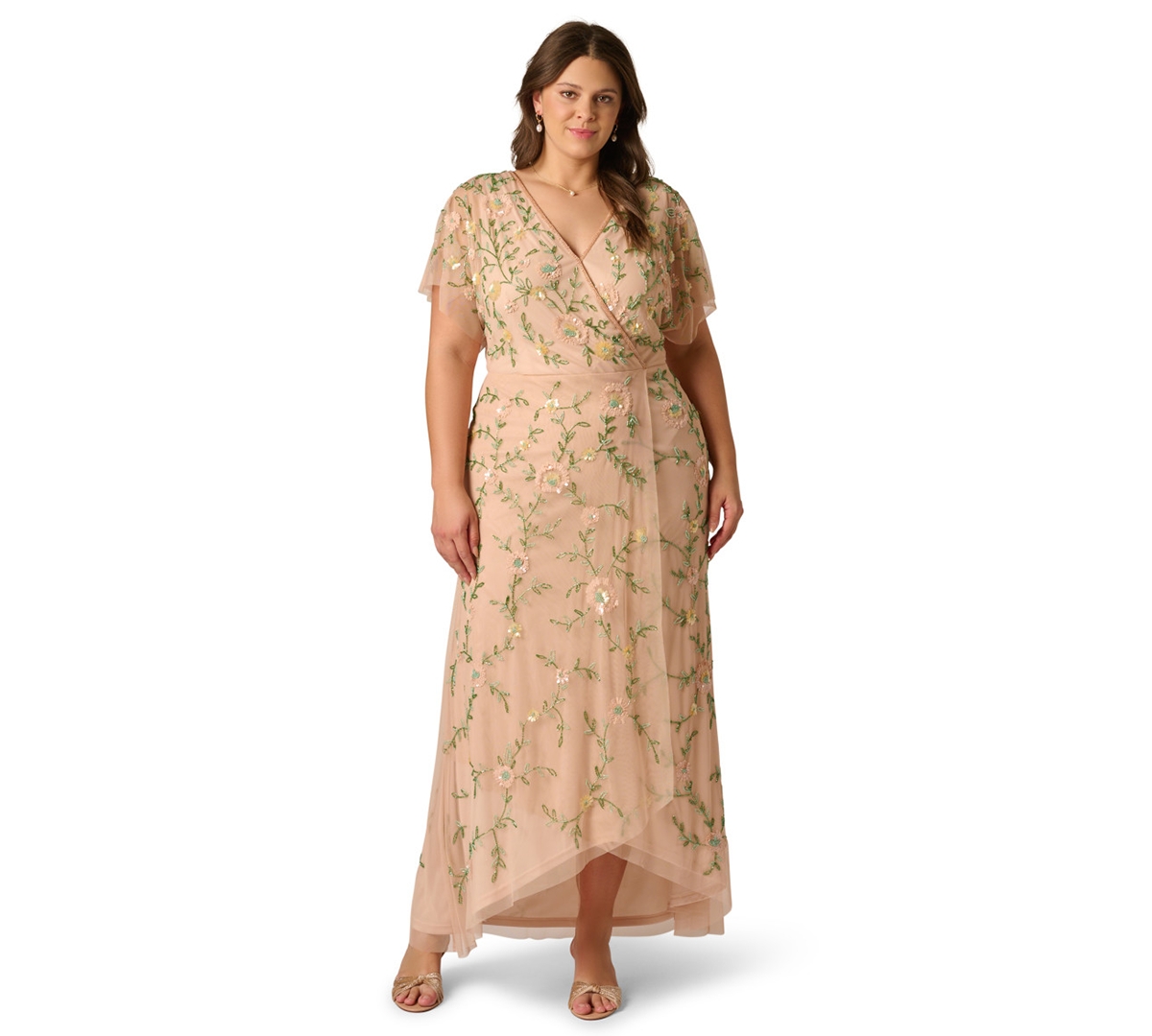 Click here for Adrianna Papell Plus Size V-Neck High-Low Dress -... prices
