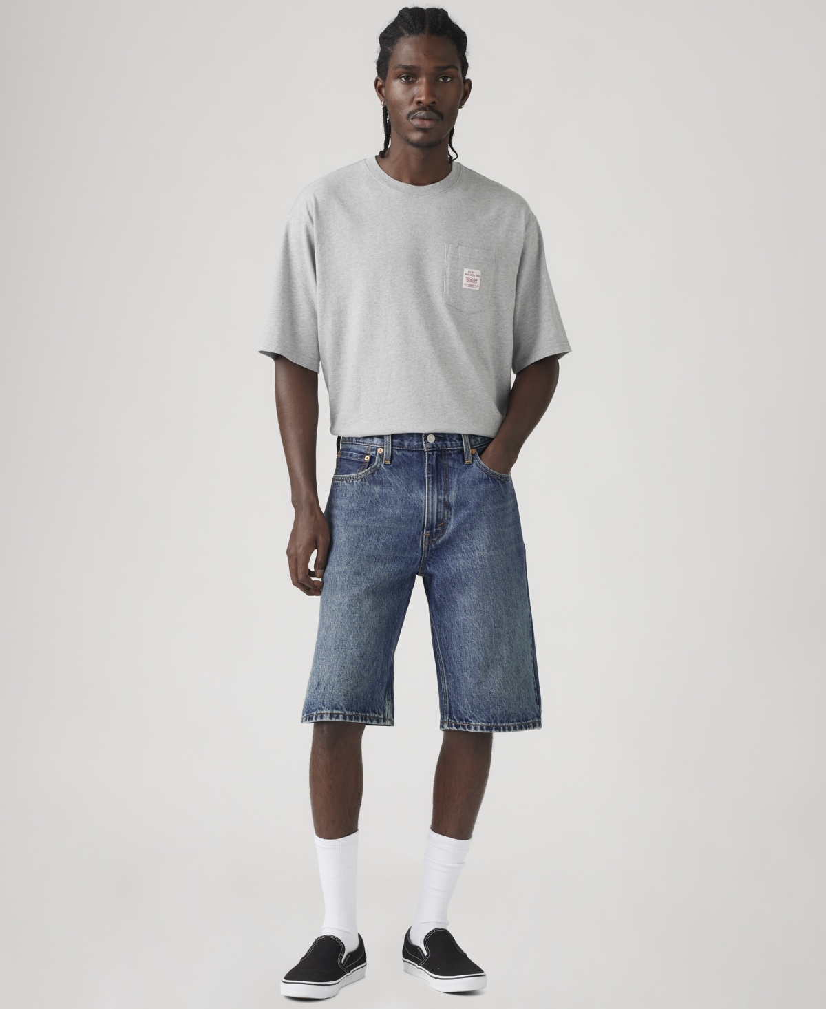 Click here for Levis Mens 469 Loose 12 Jean Shorts - Indigo prices