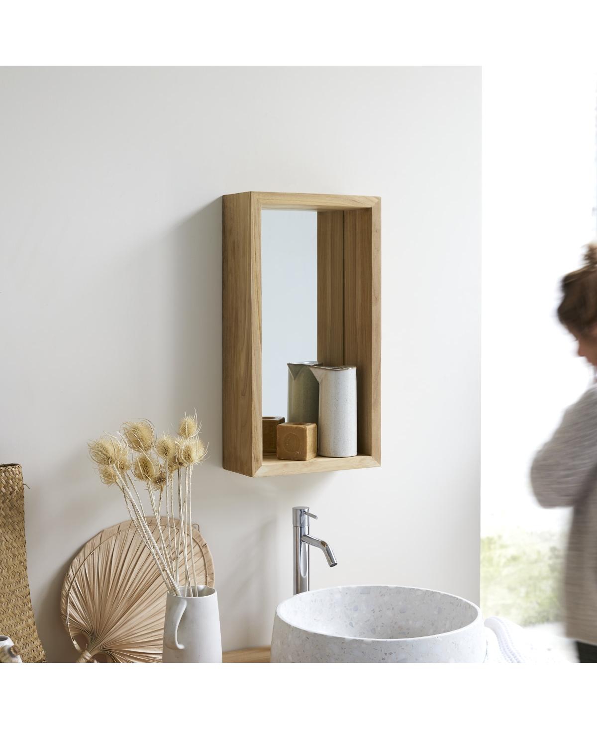 Click here for Tikamoon Solid Teak Bathroom Mirror with Shelf att... prices