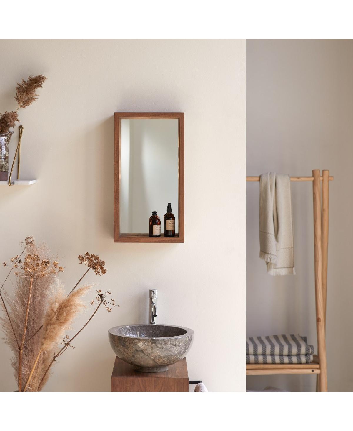 Click here for Tikamoon Solid Teak Bathroom Mirror with Shelf att... prices