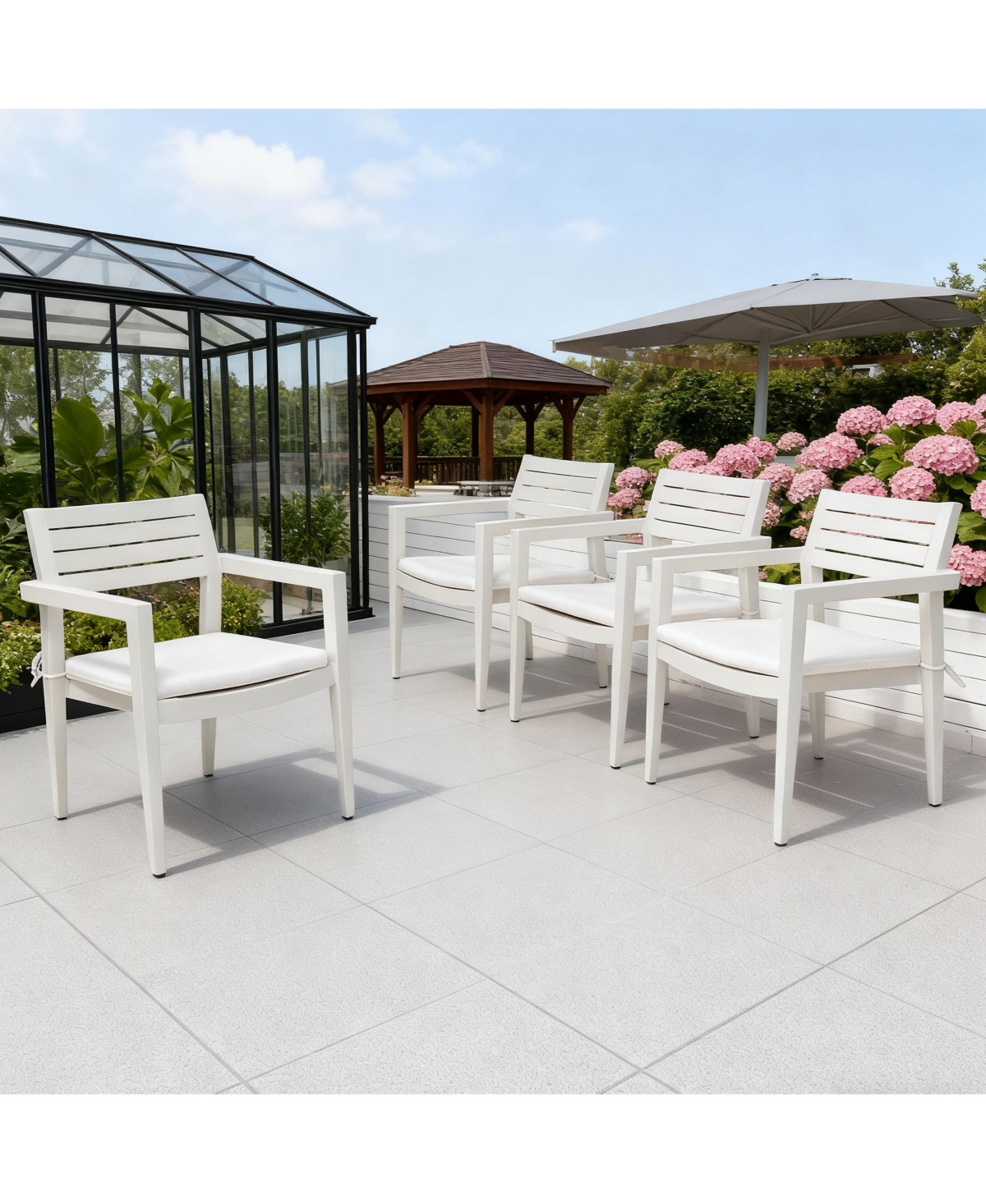 Click here for Flynama Piece Grayish Modern Aluminum Patio Dining... prices