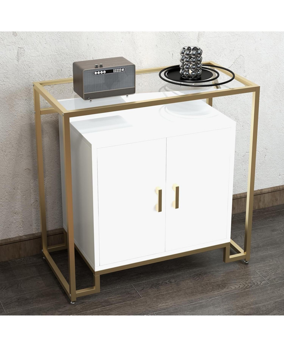 Click here for gaomon White and Gold Sideboard Buffet Cabinet 2 D... prices