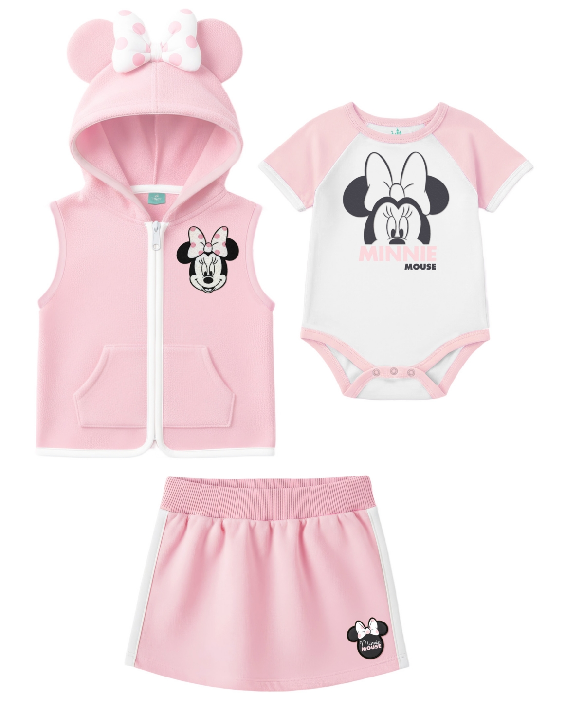 Click here for Disney Baby Girls Minnie Print Vest  Bodysuit  and... prices