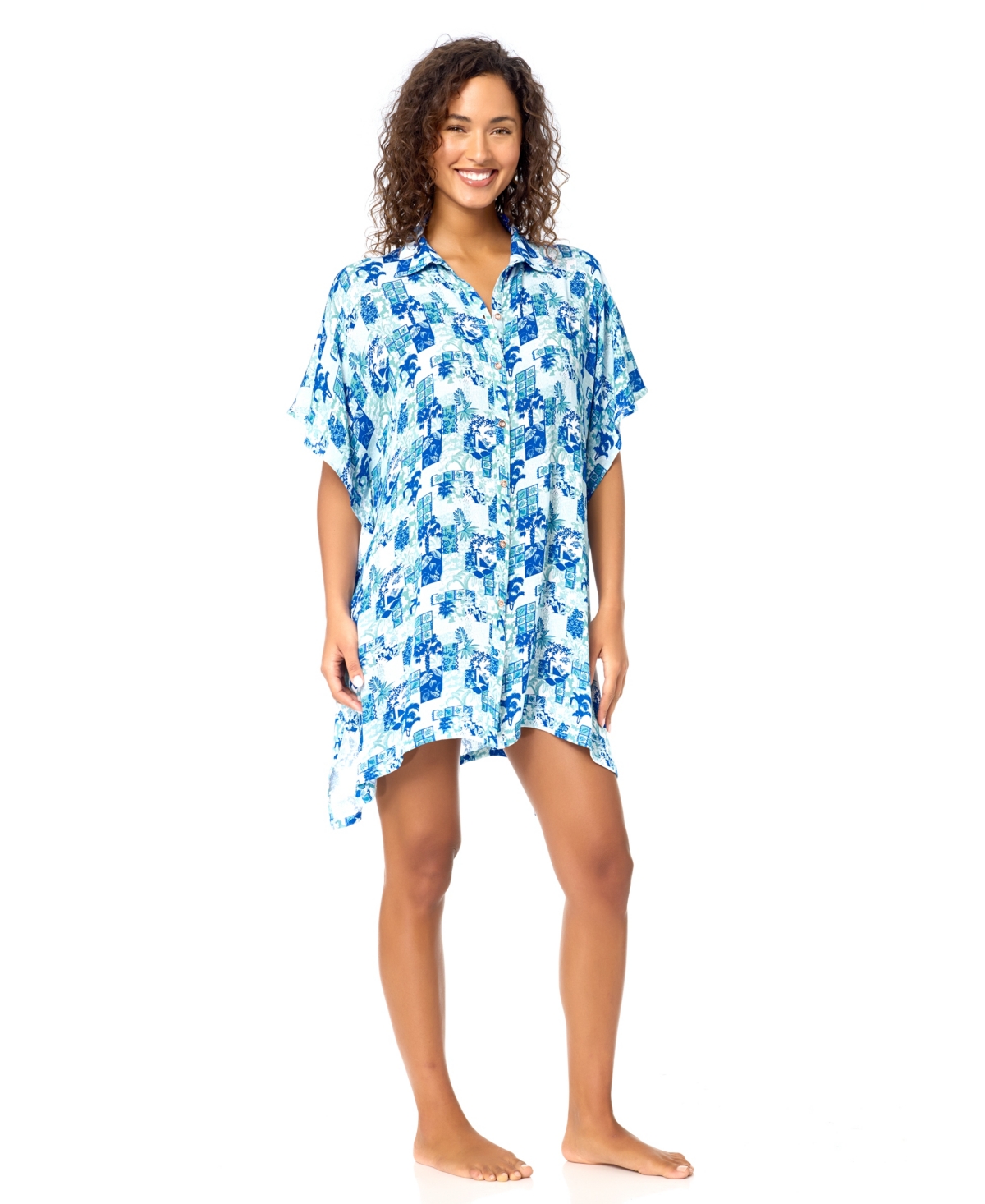 Click here for Raisins Womens Vacay Printed Button-Front Cover-Up... prices
