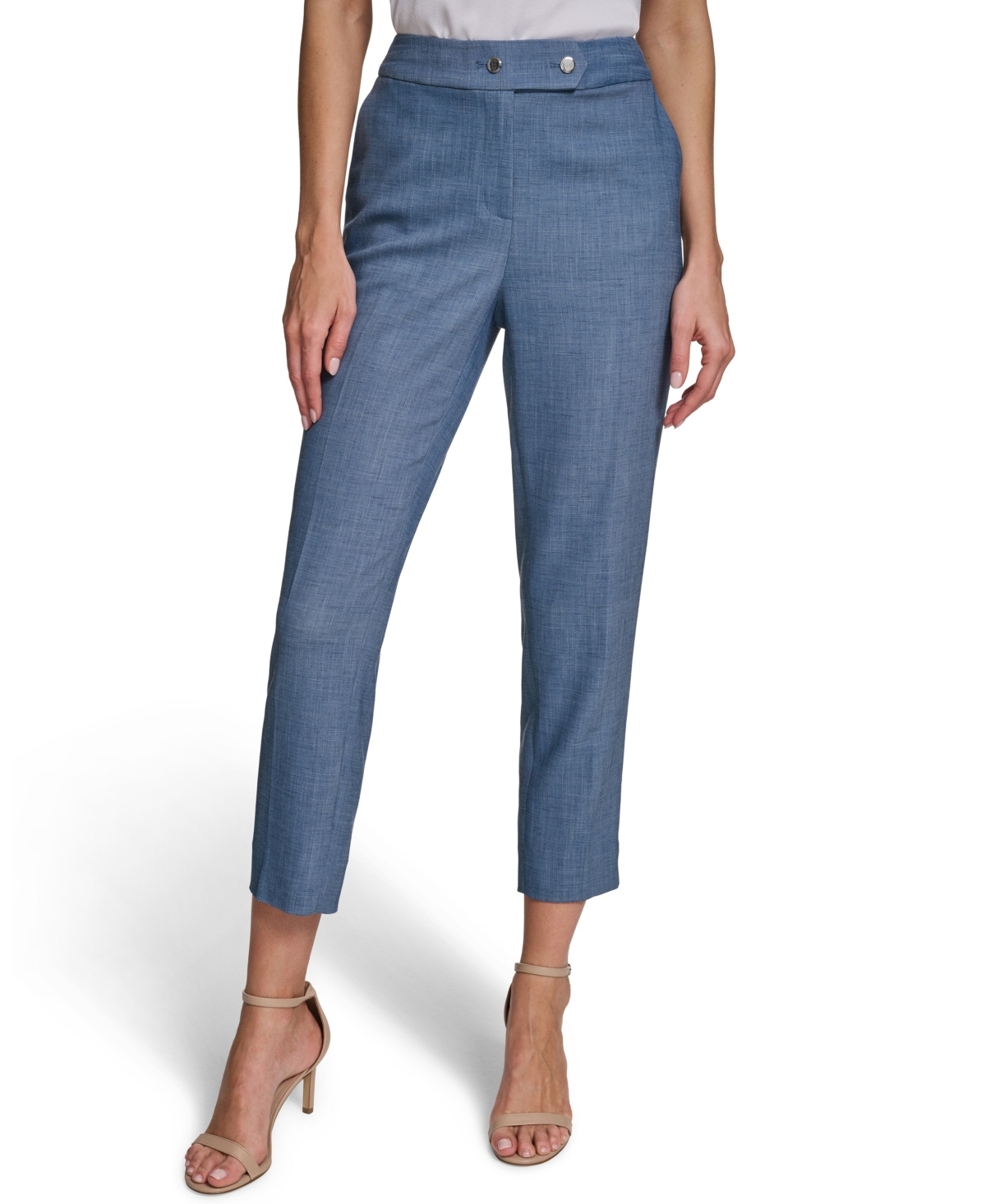 Click here for Calvin Klein Womens Mid-Rise Slim-Leg Pants - Lt I... prices