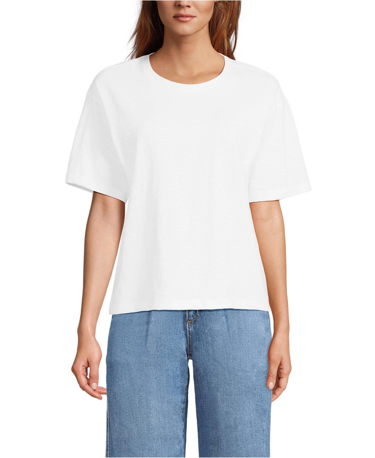 Click here for Lands End Womens Short Sleeve Slub Jersey T-Shirt... prices