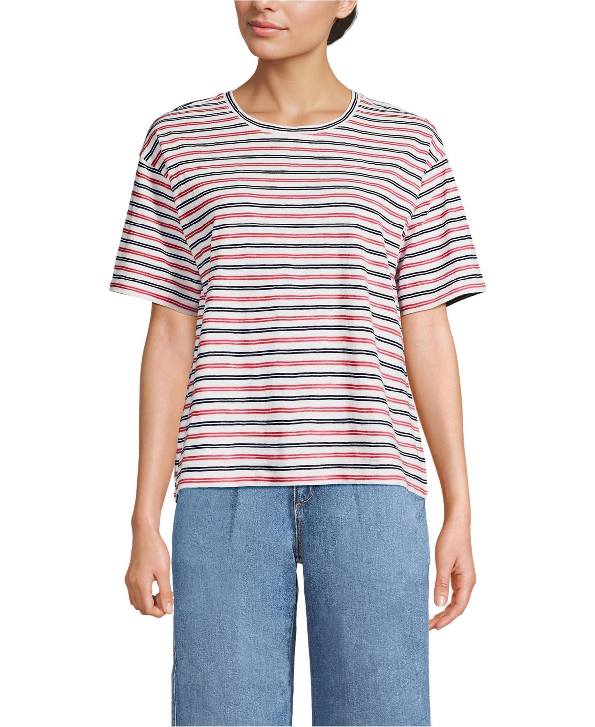 Click here for Lands End Womens Short Sleeve Slub Jersey T-Shirt... prices