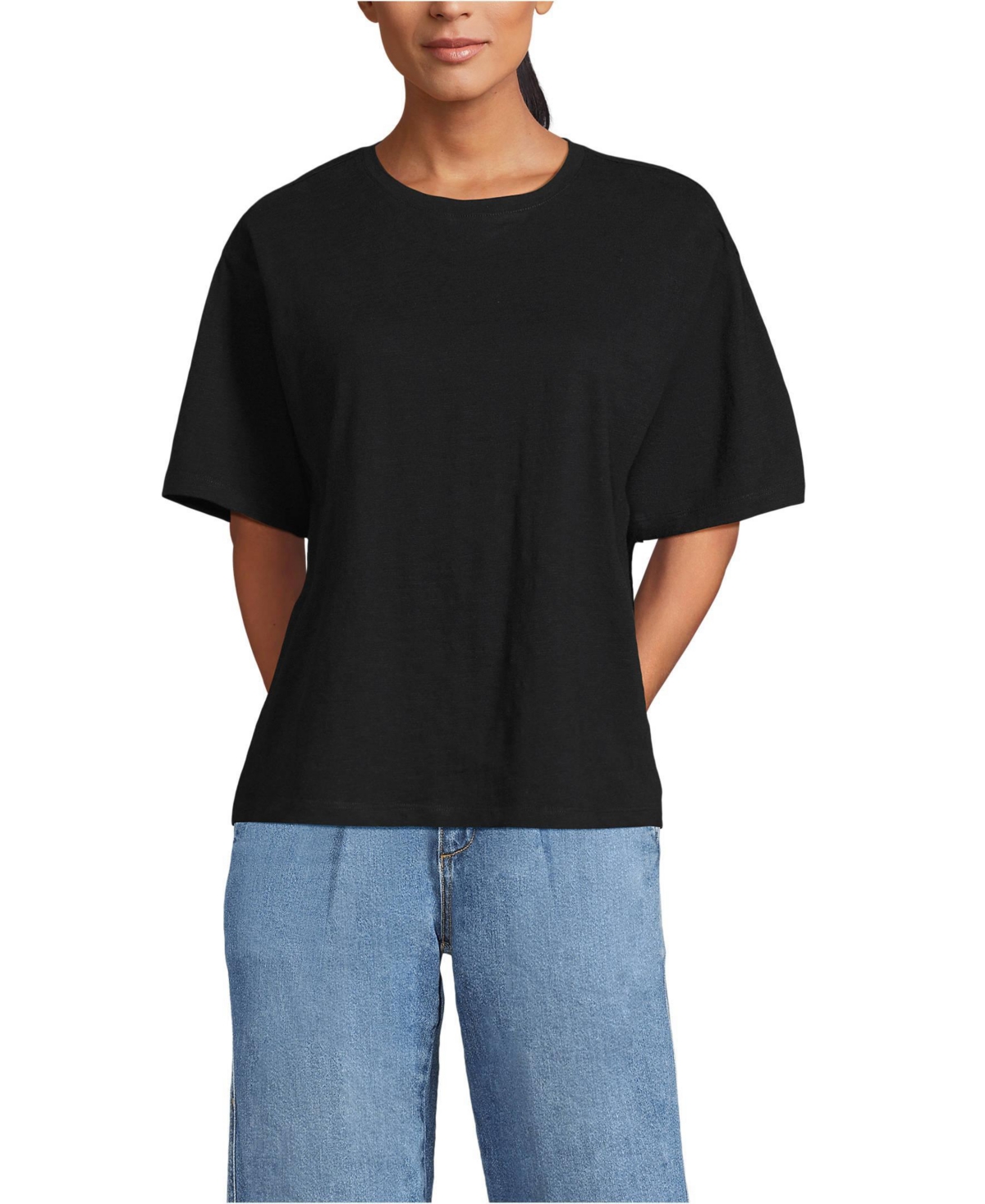 Click here for Lands End Womens Short Sleeve Slub Jersey T-Shirt... prices