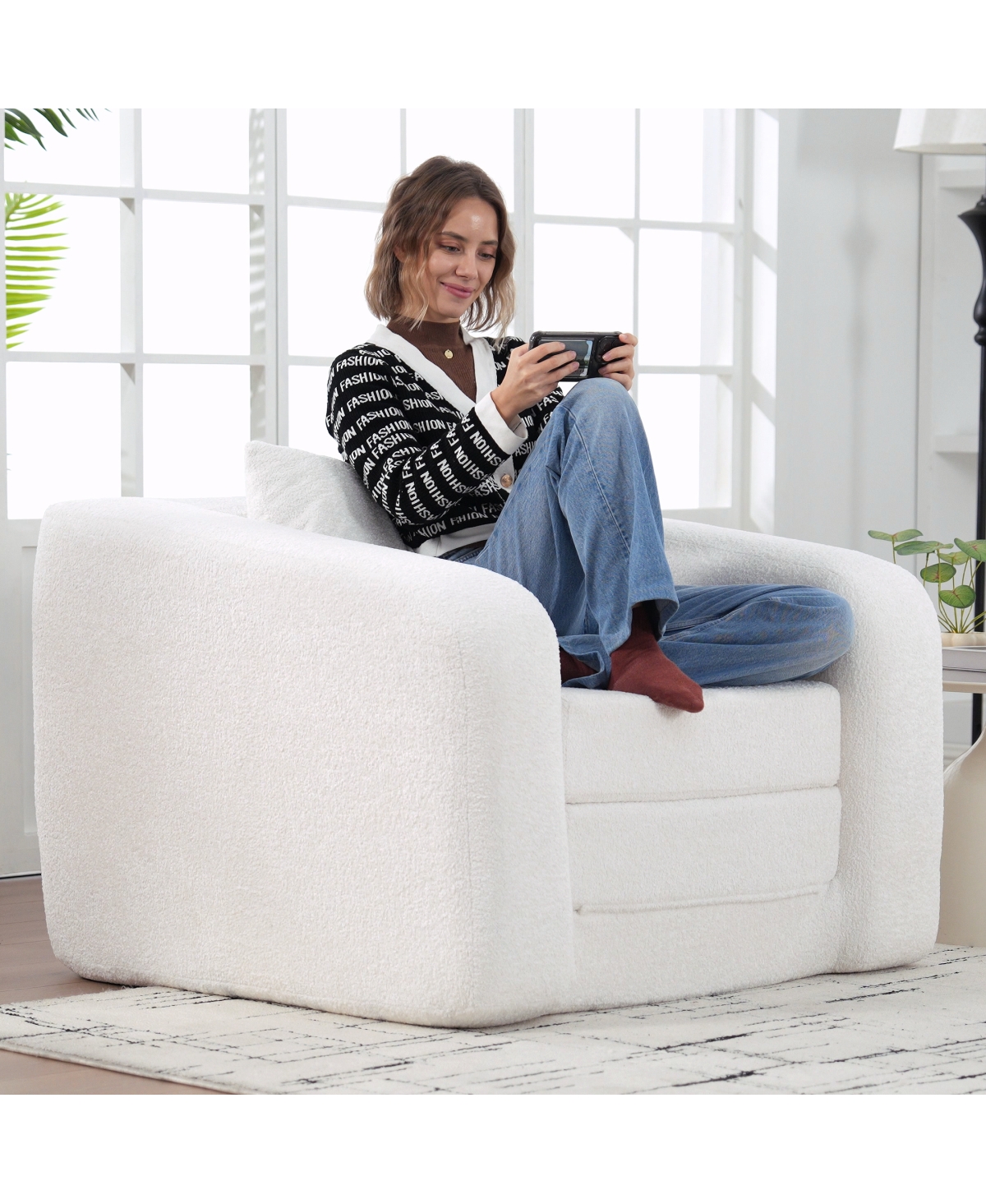 Click here for Streamdale Furniture Convertible Chenille Sofa Bed... prices