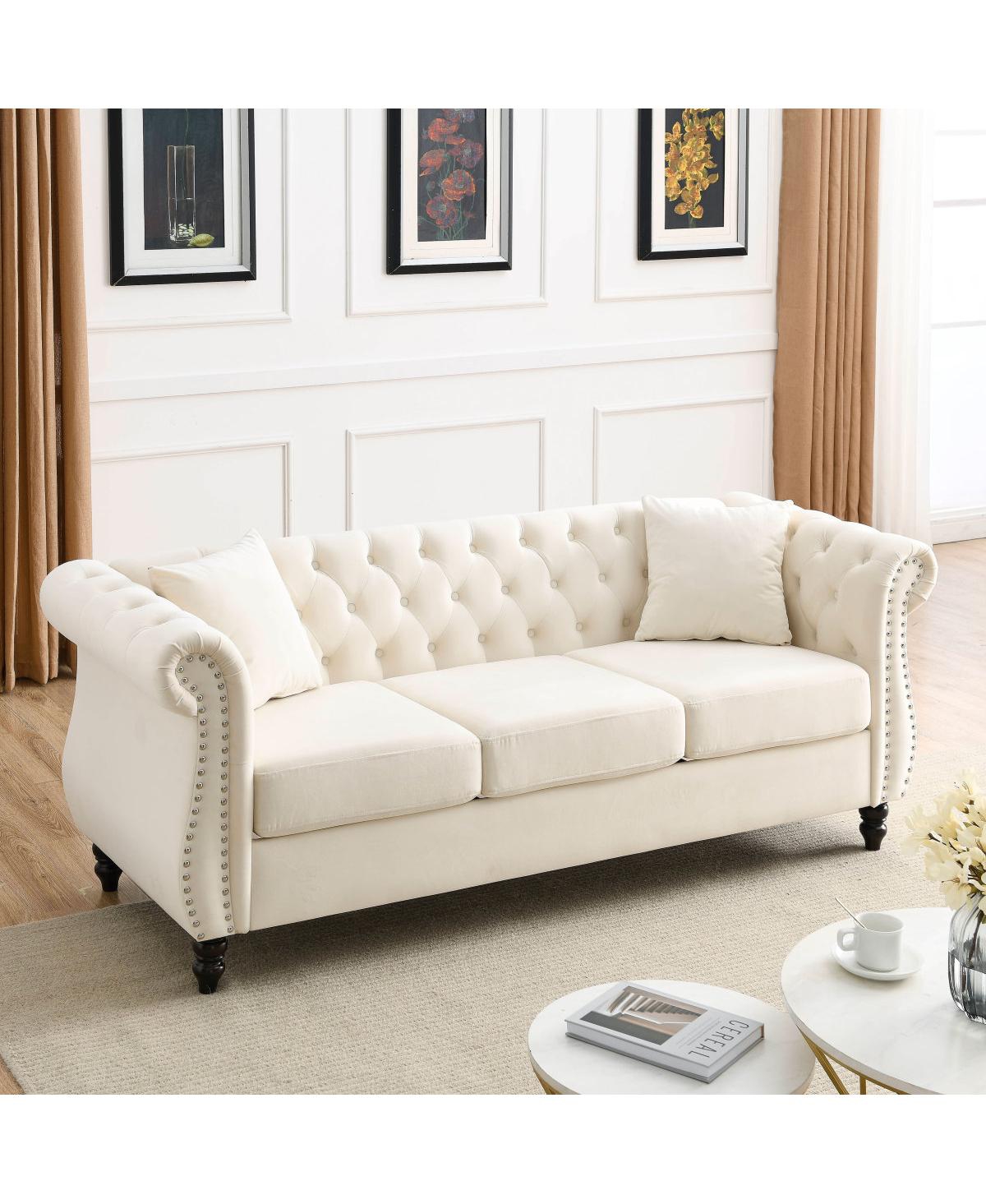 Click here for Streamdale Furniture Velvet Chesterfield Sofa - Be... prices