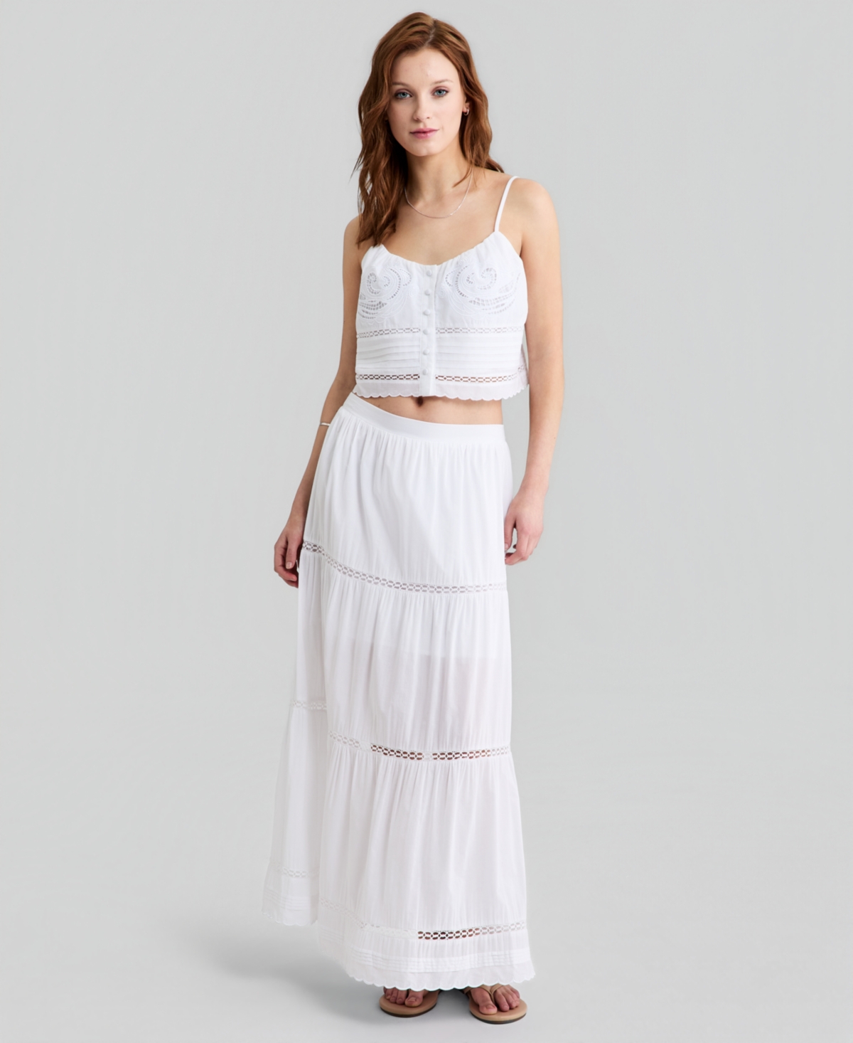 Click here for And Now This Womens Cotton Tiered Pull-On Maxi Ski... prices