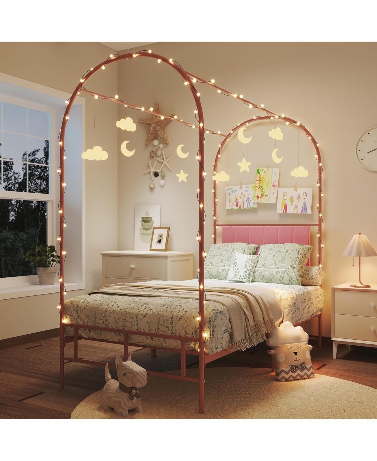 Click here for gaomon Kids Canopy Bed Frame  Upholstered Sherpa H... prices