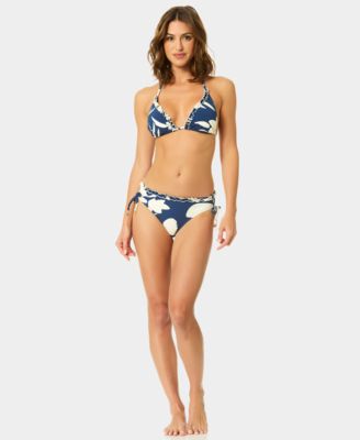 Click here for Cece Womens V Neck Contrast Ruffle Triangle Top Pu... prices