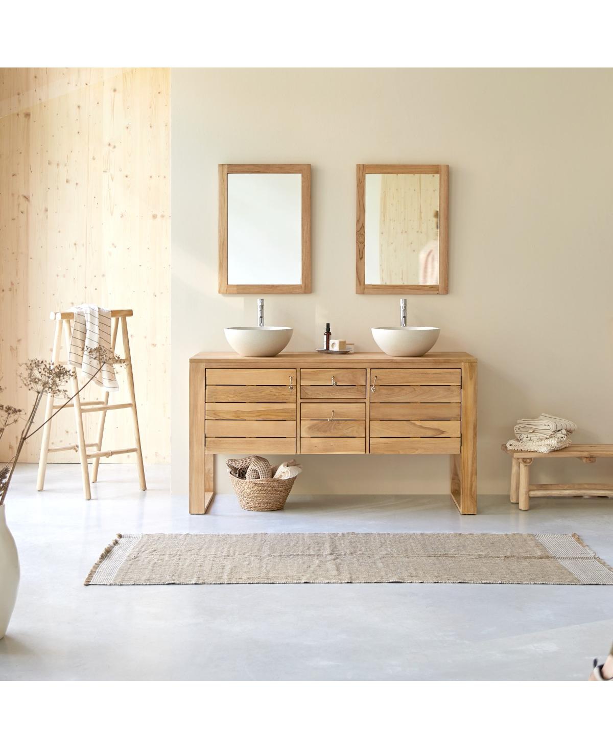 Click here for Tikamoon Minimalys Washstand in Teak wood 145 cm prices