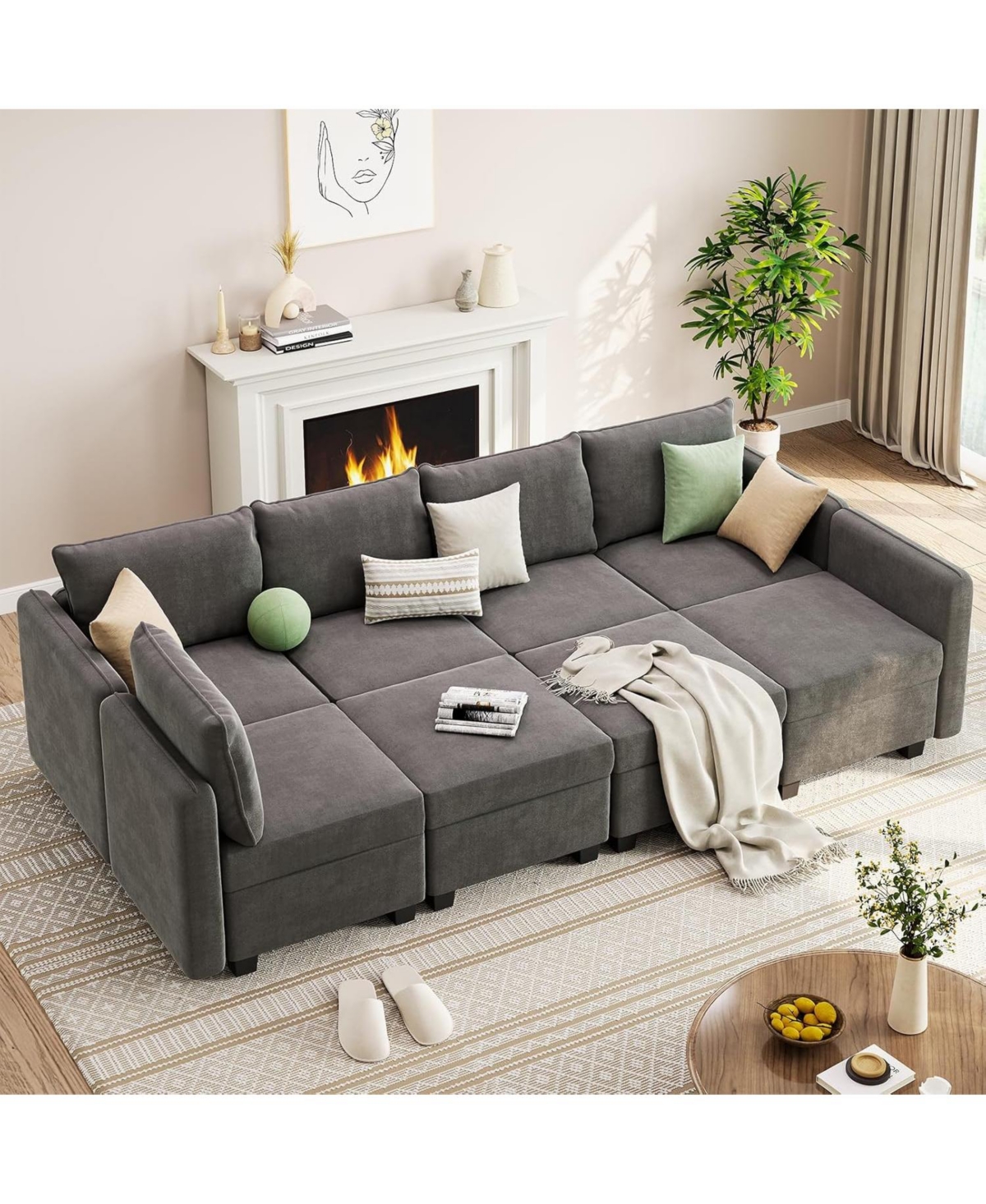 Click here for gaomon Modular Sofa Sectional Sleeper Couch with T... prices