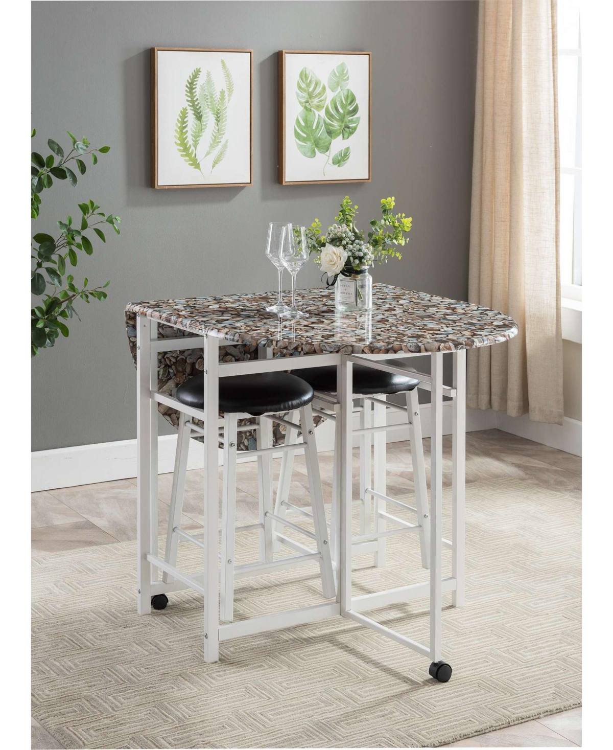 Click here for Kings Brand Furniture Comapct Dinette Set With Dro... prices