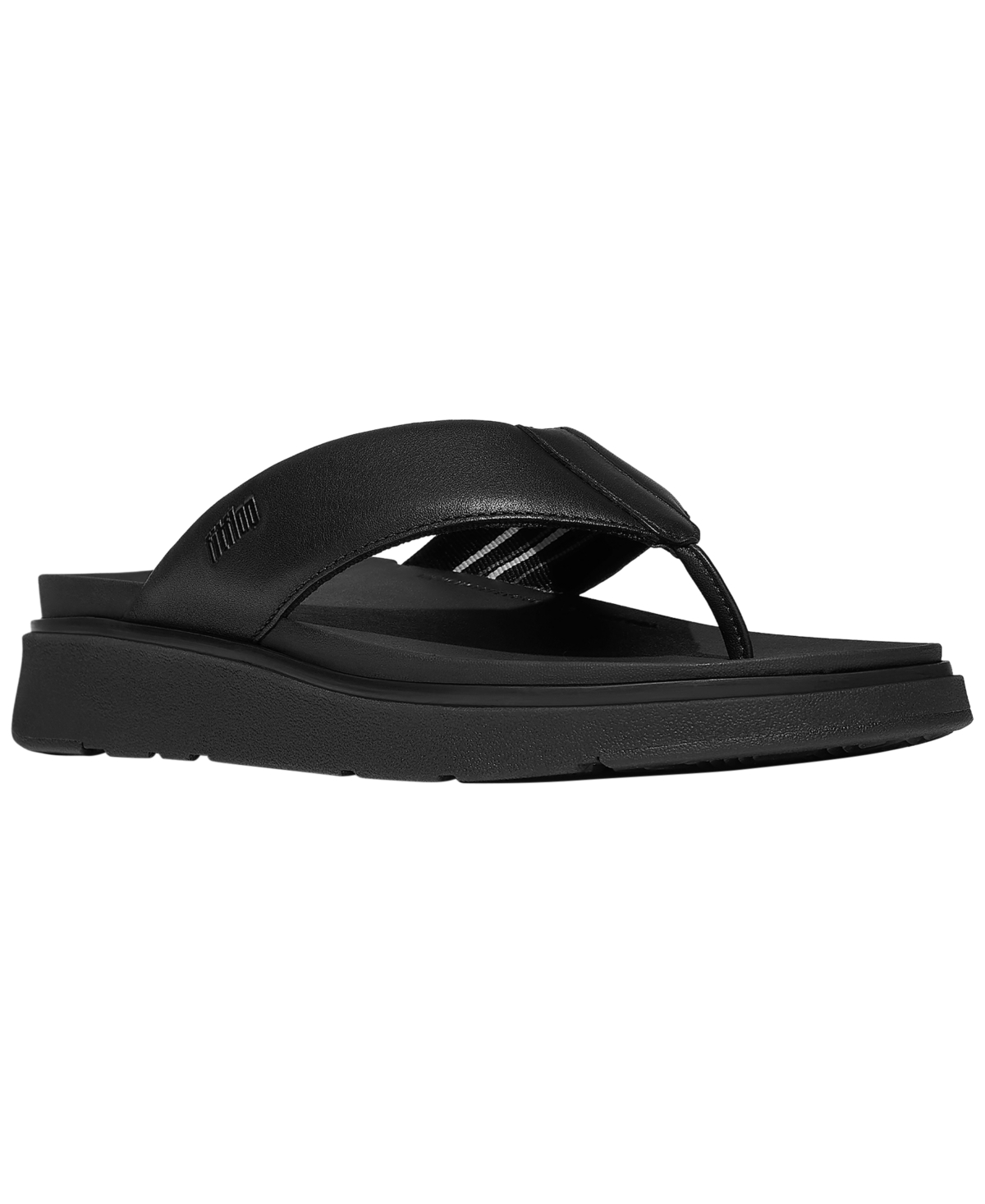 Click here for FitFlop Mens Round Toe Flip-Flop Sandals - Black M... prices