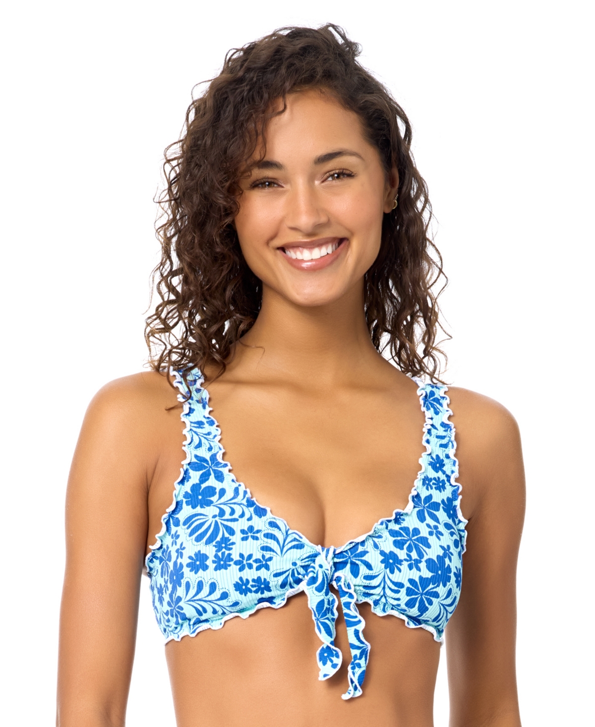 Click here for Raisins Womens Eli Printed Swim Bikini Top - Blue... prices