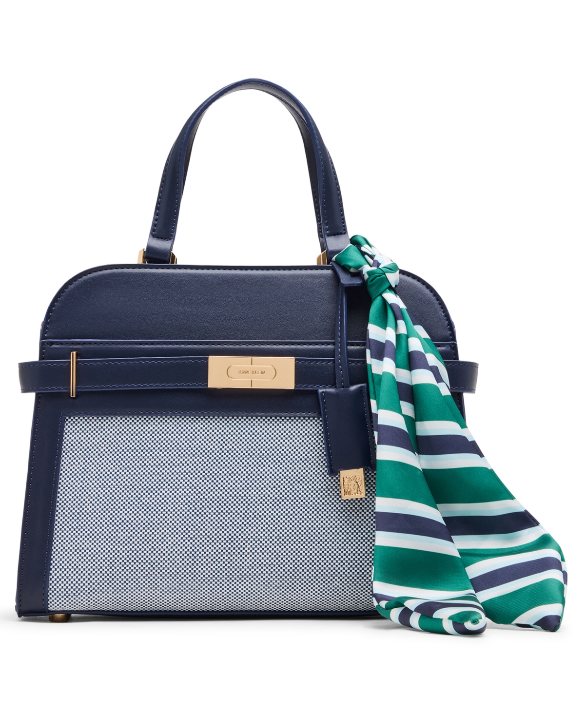 Click here for Anne Klein Belted Small Satchel Bag - Navy prices