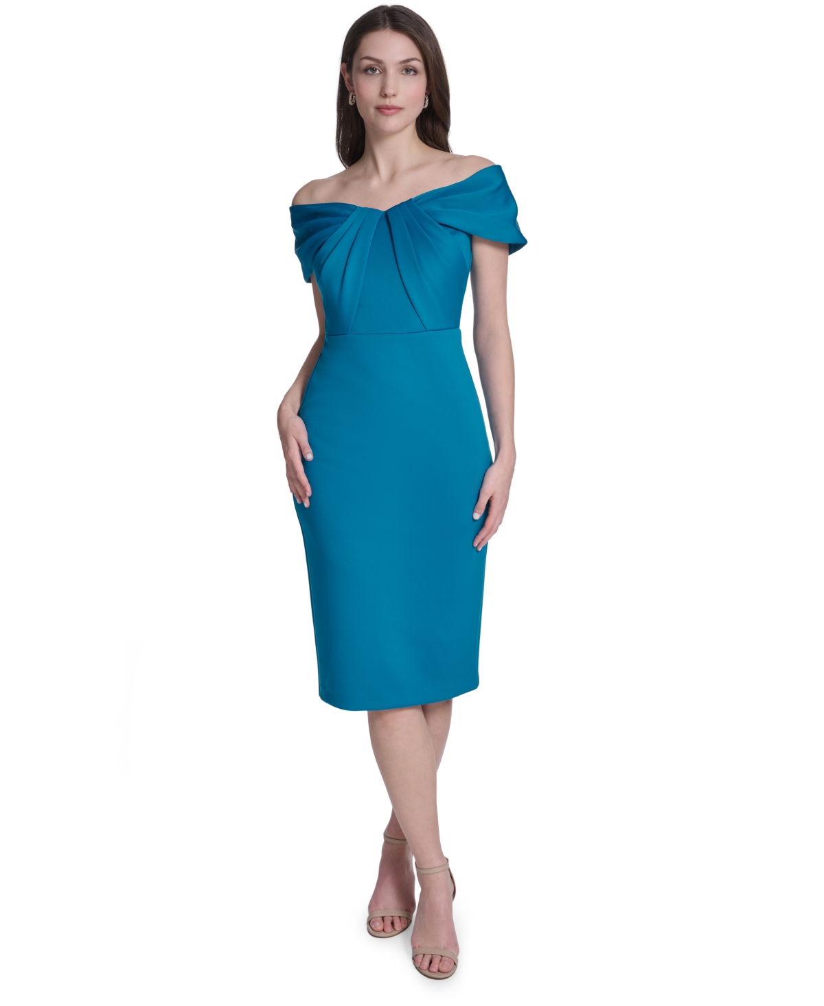 Click here for Eliza J Womens Off-The-Shoulder Midi Dress - Oce prices