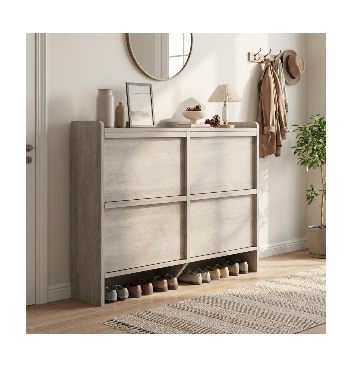 Click here for Homfan Shoe Cabinet with 4 Flip Drawers  Hidden Sh... prices