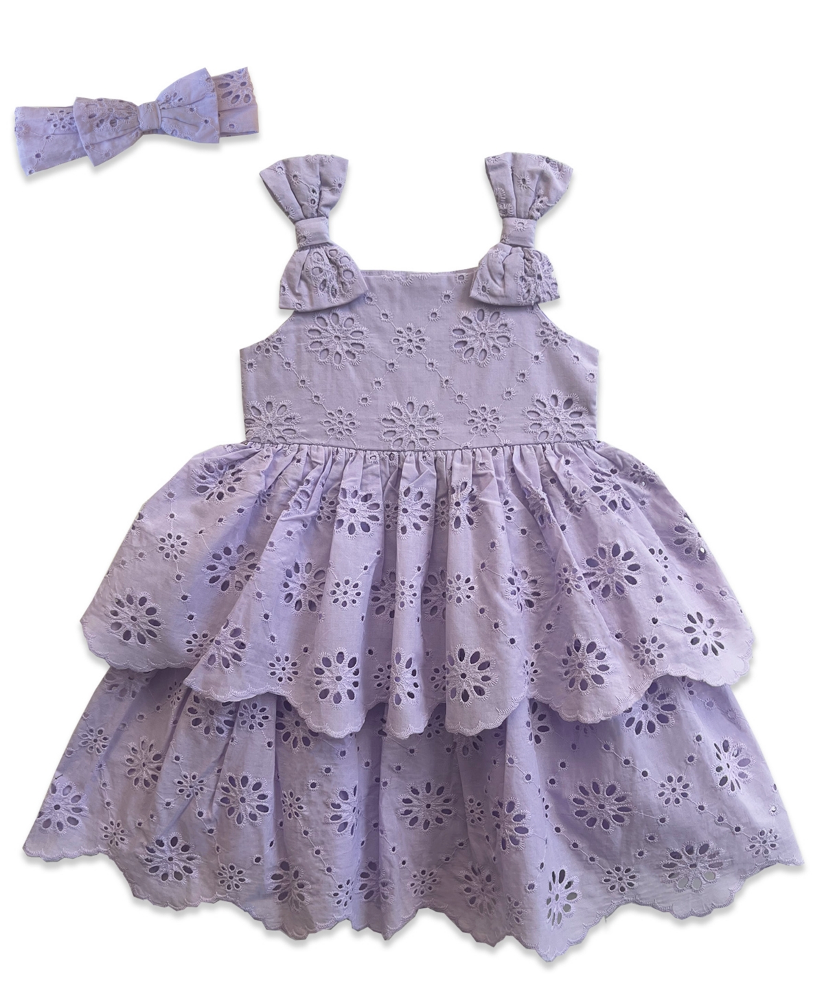 Click here for Blueberi Boulevard Baby Girls Eyelet Dress with He... prices