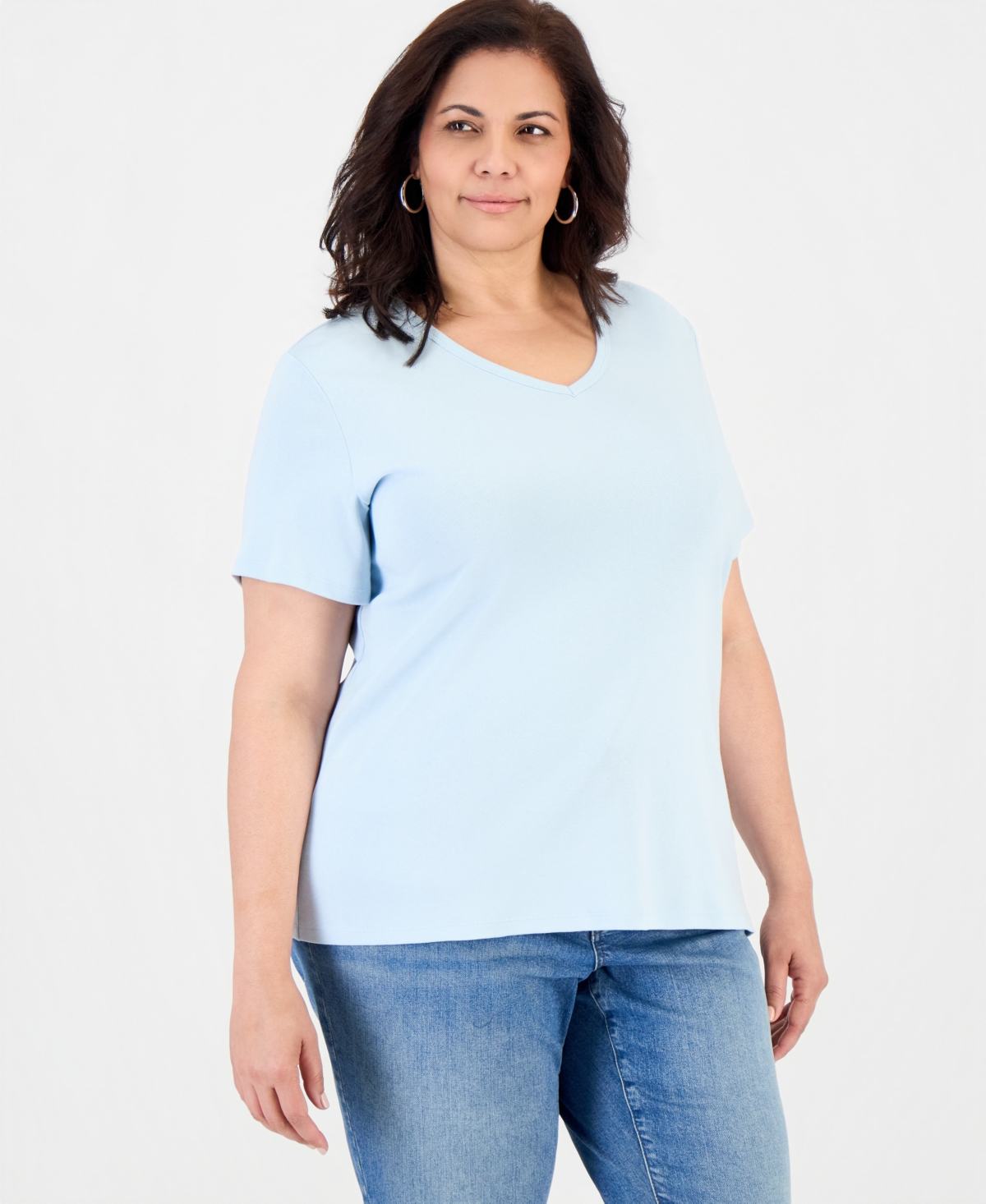 Click here for Style & Co Plus Size Short-Sleeve V-Neck Top  Excl... prices