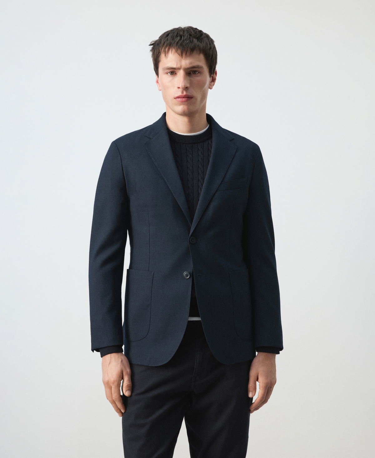 Click here for Mango Mens Slim-Fit Pockets Jacket - Navy prices