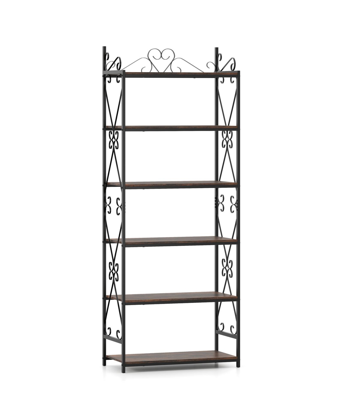 Click here for Slickblue 6-Tier Bookshelf Industrial Bookcase wit... prices