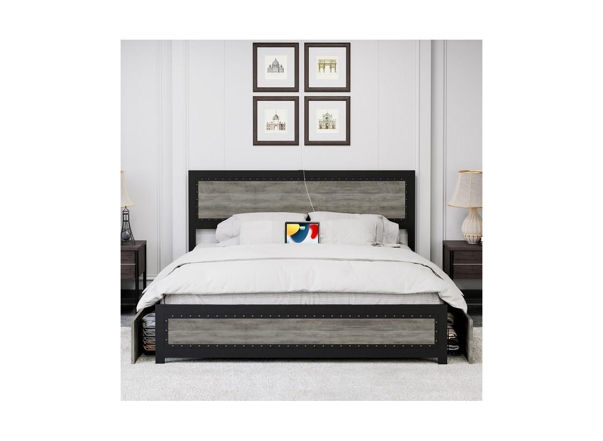 Click here for gaomon Metal Platform Bed Frame with Headboard  4... prices
