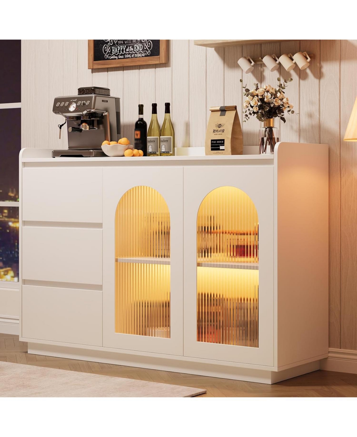 Click here for gaomon 48 Inch Sideboard Buffet Cabinet with Glass... prices