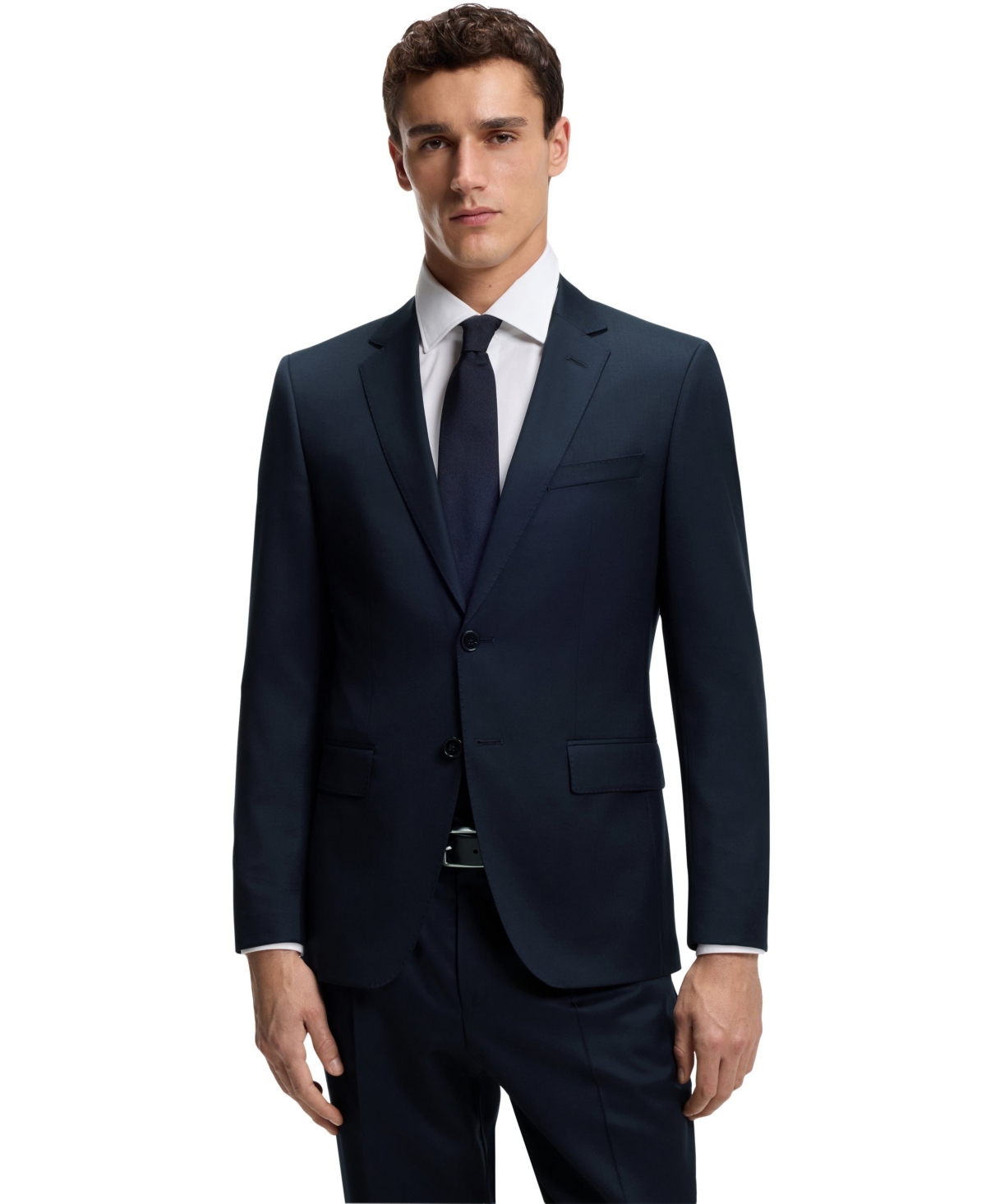 Click here for Boss Mens Single-Breasted Jacket - Dark Blue prices