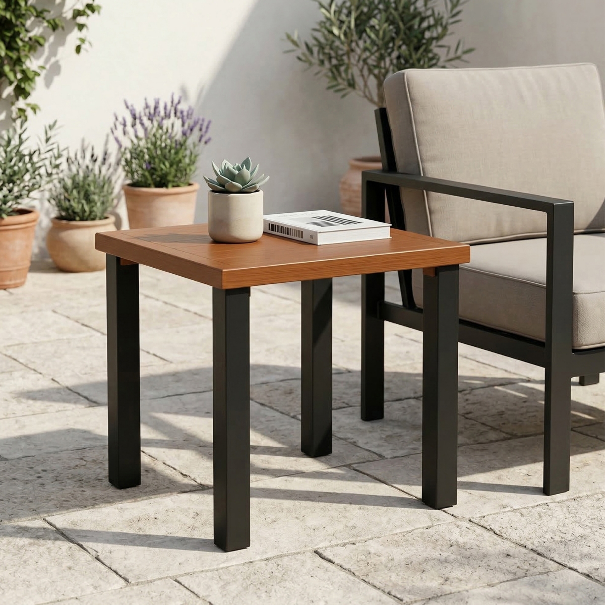 Click here for Tribesigns Square Outdoor Side Table  Hdpe Patio E... prices