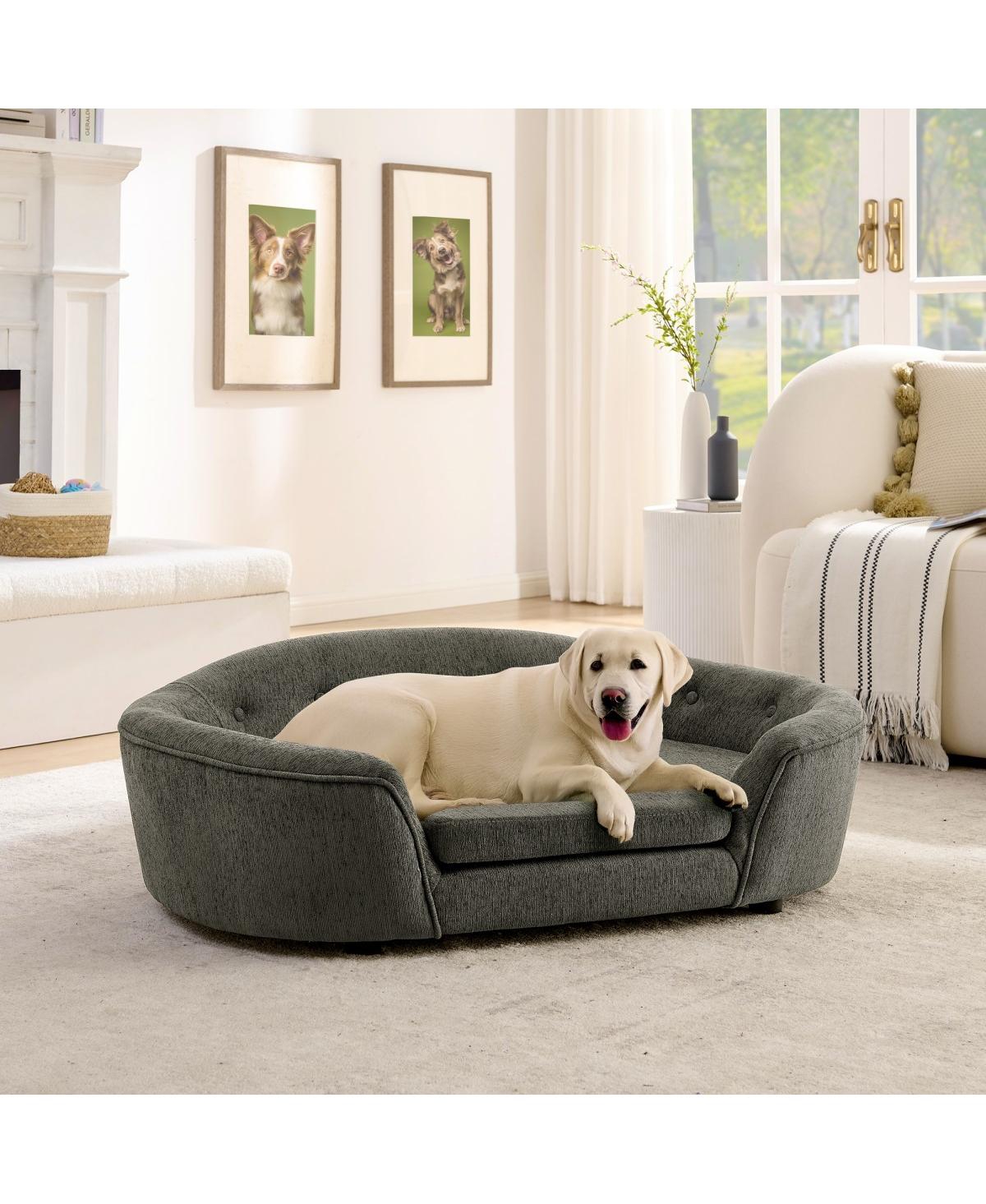 Click here for 6thdruple Oversized Oval Dog Sofa Bed with Tufted... prices