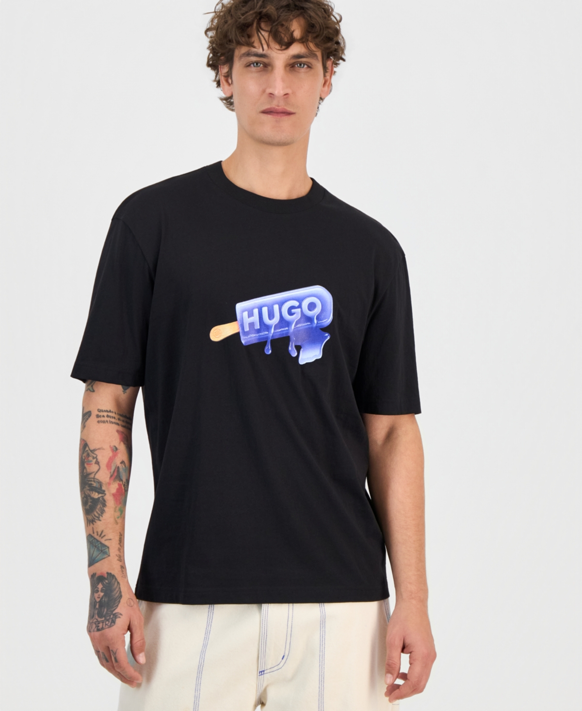 Click here for Hugo Boss Mens Noglasy Cotton Logo-Graphic T-Shirt... prices